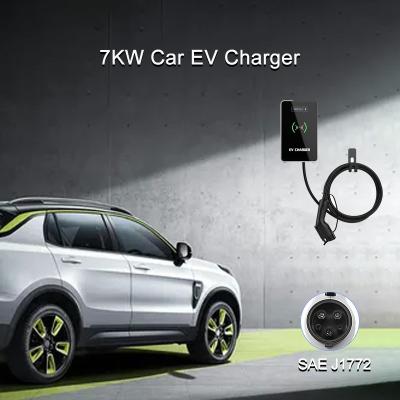China SAE J1772 Wall Mounted EV Charging Station 7KW AC Wall Box Charger with IP65 Protection for sale