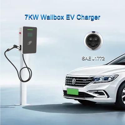 China 32A 7KW J1772 Home Charging Station 3 Phase EV Charger for Public Parking Lots for sale