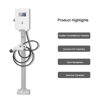 China SAE J1772 Certified 7KW Home EV Charger with RS485 Communication Interface for sale