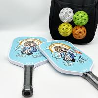China Custom Logo Fiberglass Pickleball Paddle Set 2 Rackets 4 Balls Bag USAPA Approved Carbon Fiber Surface for sale