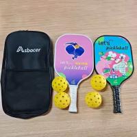 China PP Honeycomb Core Fiberglass Pickleball Paddle Set 2 Paddles 4 Balls Bag Custom for sale