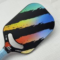 China T-700 Carbon Fiber Pickleball Paddle Colorful Stripe Design Lightweight High Strength USA Style for sale