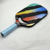 China T-700 Carbon Fiber Pickleball Paddle Colorful Stripe Design Lightweight High Strength USA Style for sale