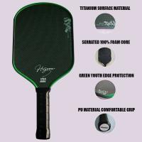 China LONG HIGOOO Pickleball Paddle 16mm Thermoformed Titanium Foam Core Hybrid Power Serrated with Cover for sale
