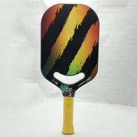 China Yellow Aerodynamic 16mm Carbon Fiber Honeycomb Core Thermoforming Frameless Pickleball Paddle for sale