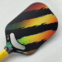 China Yellow Aerodynamic 16mm Carbon Fiber Honeycomb Core Thermoforming Frameless Pickleball Paddle for sale