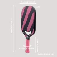 China Pink Design Aerodynamic 16mm Carbon Fiber Honeycomb Core Pickleball Paddle for sale