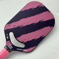 China Pink Design Aerodynamic 16mm Carbon Fiber Honeycomb Core Pickleball Paddle for sale