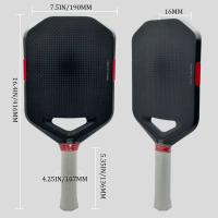 China Aerodynamic Edgeless Carbon Fiber Pickleball Paddle 16mm Full Foam Core 416mm Length for sale