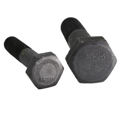 China Type 3 Structural Black Color Heavy Hex Bolts  C1045 Material for sale