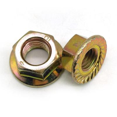 China Zinc Plated M12 Serrated Class 4 Hexagon Flange Nut DIN6923 for sale