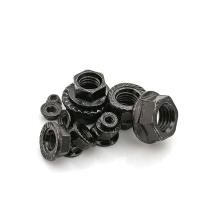 China DIN6923 Serrated Flange Nut Black M14 Hex Grade 8 Flange Nut for sale