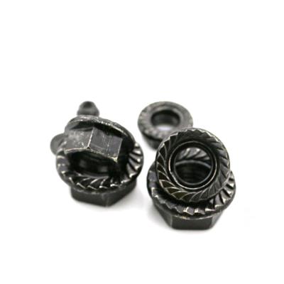 China DIN6923 Serrated Flange Nut Black M14 Hex Grade 8 Flange Nut for sale