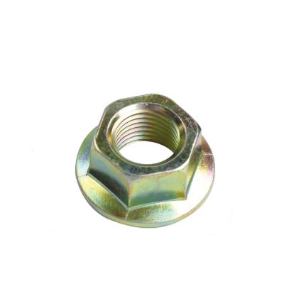 China SAE J995 Gr.8 Non Serrated IFI-145 Fine Thread Hex Flange Nuts Yellow Zinc Plated for sale