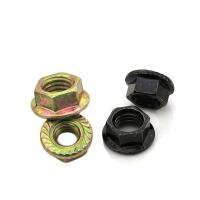 China SAE J995 Gr.8 Non Serrated IFI-145 Fine Thread Hex Flange Nuts Yellow Zinc Plated for sale