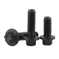 China Black M10 Grade 12.9 UNC Full Thread Non Serrated Hex Flange Head Bolt for sale