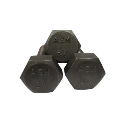 China Black UNC Heavy Full Thread Hex Bolts ASTM A193 Grade B7 for sale