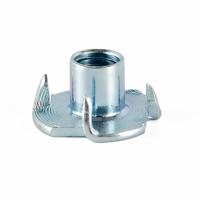 China Furniture Low Carbon Pronged Tee Nuts Class 4 Zinc Plated 20 X 7/16 for sale
