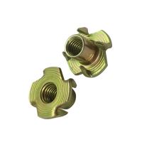 China Low Carbon Steel Class 4 5/16'' Wood Tee Nut Yellow Zinc Plated for sale