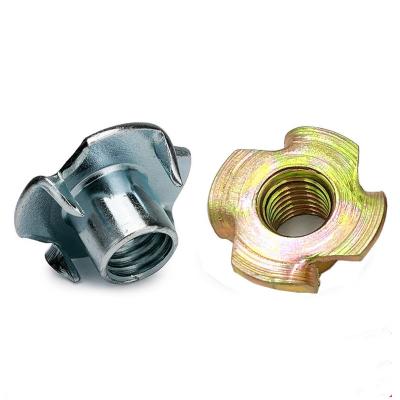 China Thread Insert White Blue Zinc Pronged Tee Nuts Carbon Steel for sale