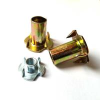 China Thread Insert White Blue Zinc Pronged Tee Nuts Carbon Steel for sale