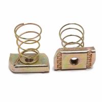 China M8 Grade 6 20mm Short Spring Channel Nuts Yellow Zinc Plated for sale