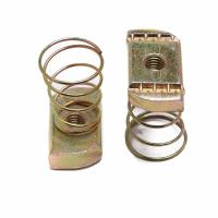 China M8 Grade 6 20mm Short Spring Channel Nuts Yellow Zinc Plated for sale