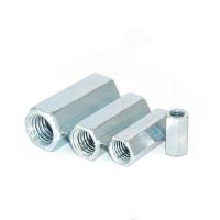 China M6 Standard DIN6334 Class 4 Zinc Plated Hex Coupling Nut Join Two Threaded Rods for sale