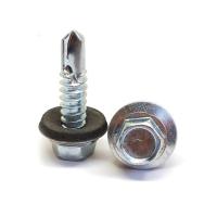 China 1020 Steel Harded Zinc Plated EPDM Washer Self Drilling Screw for sale