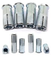 China Internally Threaded M10 Metric Q235 Hex Flange Bolts Zinc Plated Sleeve for sale
