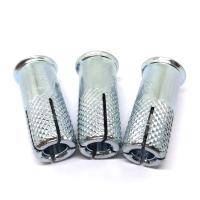 China Internally Threaded M10 Metric Q235 Hex Flange Bolts Zinc Plated Sleeve for sale
