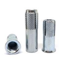 China Internally Threaded M10 Metric Q235 Hex Flange Bolts Zinc Plated Sleeve for sale