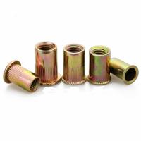 China Yellow Zinc M8 Mild Steel 4 Drive Rivet Nut , Threaded Stud Bolt for sale