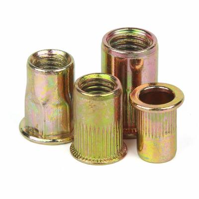 China Yellow Zinc M8 Mild Steel 4 Drive Rivet Nut , Threaded Stud Bolt for sale