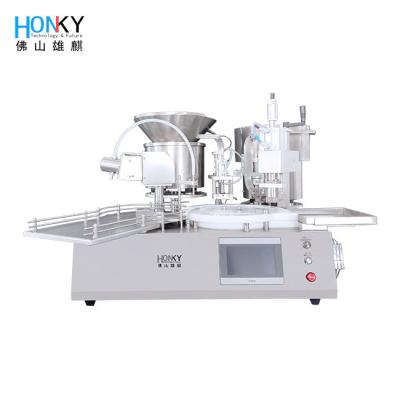 China Desktop Automatic 10ml Bottle Liquid Filling Capping Machine With High Precision Ceramic Pump For 1500 BPH Speed for sale