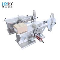 China Desktop Small Box Corner Labeling Machine with Transparent Label Sensor and Adjustable Labeling Height at 55-60 Pcs per minute for sale