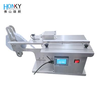 China Desktop Small Box Corner Labeling Machine with Transparent Label Sensor and Adjustable Labeling Height at 55-60 Pcs per minute for sale