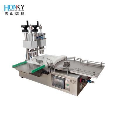 China Desktop Dual Head 10ml Glass Vial Capping Machine With Air Crimp Function And 60 bpm Speed for sale