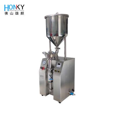 China Semi Automatic 1800 BPH Paste Filling Machine with Ceramic Pump for Gel Syringe for sale