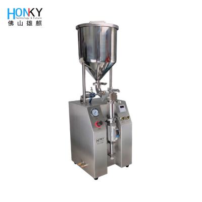 China Pneumatic 12ml Semi-Automatic Paste Filling Machine with Ceramic Piston Pump for GMP Certified Gel Syringe for sale