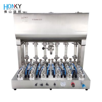 China 6 Head Lotion Cream Paste Filling Machine with Ceramic Pump for 4-25ml Bag Packing for sale