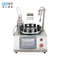 China Desktop Semi-Auto 2ml Perfume Spray Vial Filling Machine With Ceramic Pump And Cap Pressing Function for sale