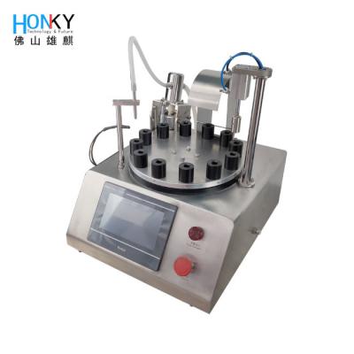 China Desktop Semi-Auto 2ml Perfume Spray Vial Filling Machine With Ceramic Pump And Cap Pressing Function for sale