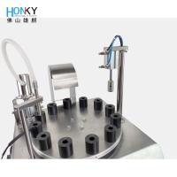 China Desktop Semi-Auto 2ml Perfume Spray Vial Filling Machine With Ceramic Pump And Cap Pressing Function for sale
