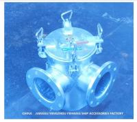 China Right-Angle Suction Coarse Water Filter For Marine Seawater Cooling System BRS100 CB/T497-2012 for sale
