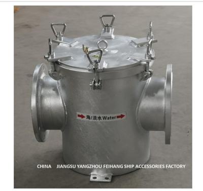 China Straight Through Carbon Steel Galvanized Seawater Filter For Auxiliary Seawater Pump Inlet Model AS200 CB/T497 for sale