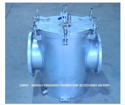 China Straight-Through Carbon Steel Galvanized Seawater Filter For Auxiliary Machine Seawater Pump Inlet AS300 CB/T497-2012 for sale