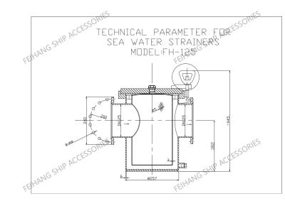 China Technical Parameter For Marine Sea Water Strainers Molde As125 Cb/T497 Housinghot-Dip Galvanized, Filter Stainless Steel for sale