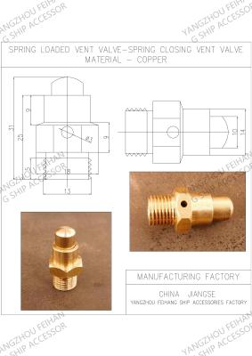 China DN6 Brass Spring Loaded Vent Valve with CB/T3778-1999 Standard and Self Closing Function for sale