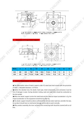 China CB * 3321-88 Parameter Selection Table for Marine Metal Elastic Supports B12 for sale